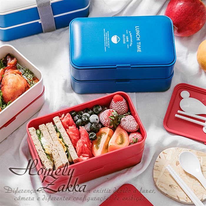 【Homely Zakka】北歐創意ins風雙層便當盒/可微波飯盒_藍色 | 7-ELEVEN i預購